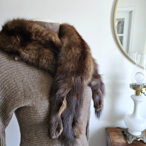 Accessories | Antique 4s American Dark Brown Authentic Real Mink Stole ...